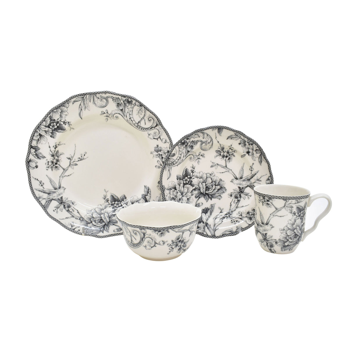 Adelaide Grey 16 Piece Dinnerware Set Round – 222fifth.com