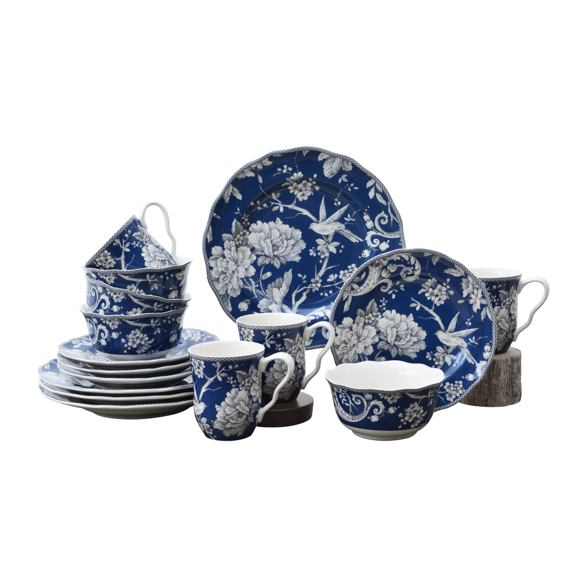 Adelaide Dark Blue 16 Piece Dinnerware Set – 222fifth.com