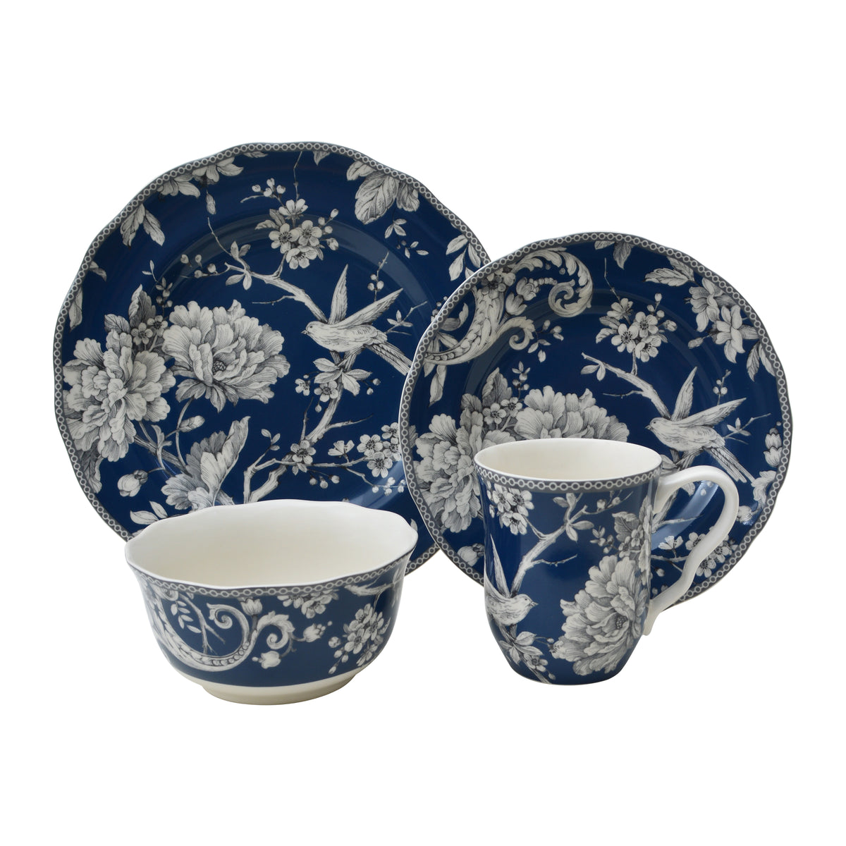 Adelaide Dark Blue 16 Piece Dinnerware Set – 222fifth.com